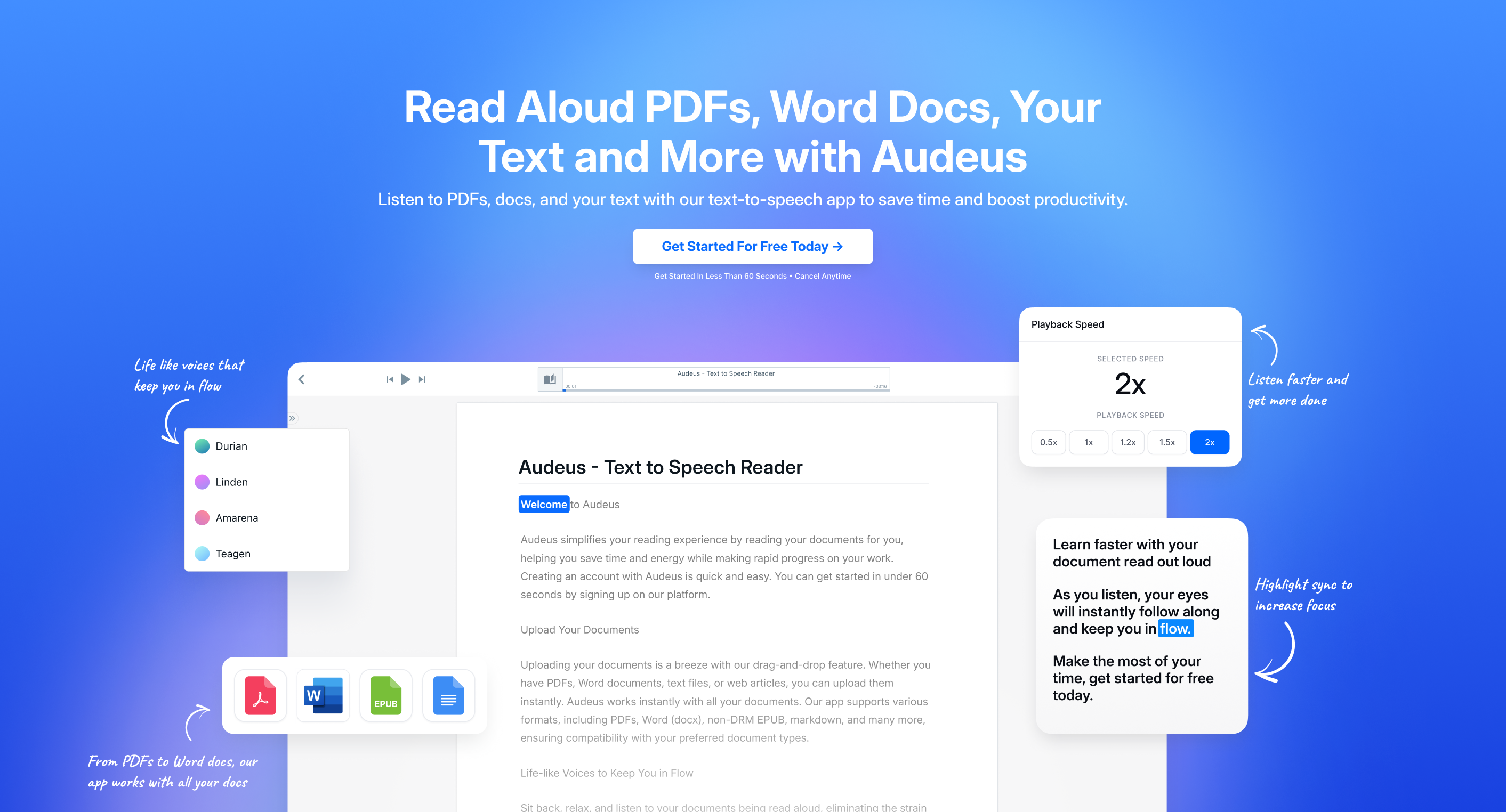 Audeus Text-to-Speech Reader: Text-to-speech app that reads | BetaList
