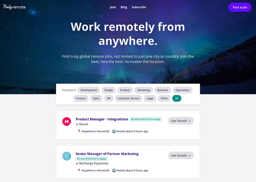 Truly Remote: Work remotely from anywhere. | BetaList