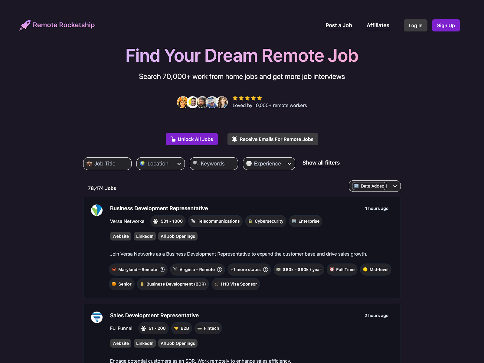 Remote Rocketship - Job Board Review – Startup Jobs