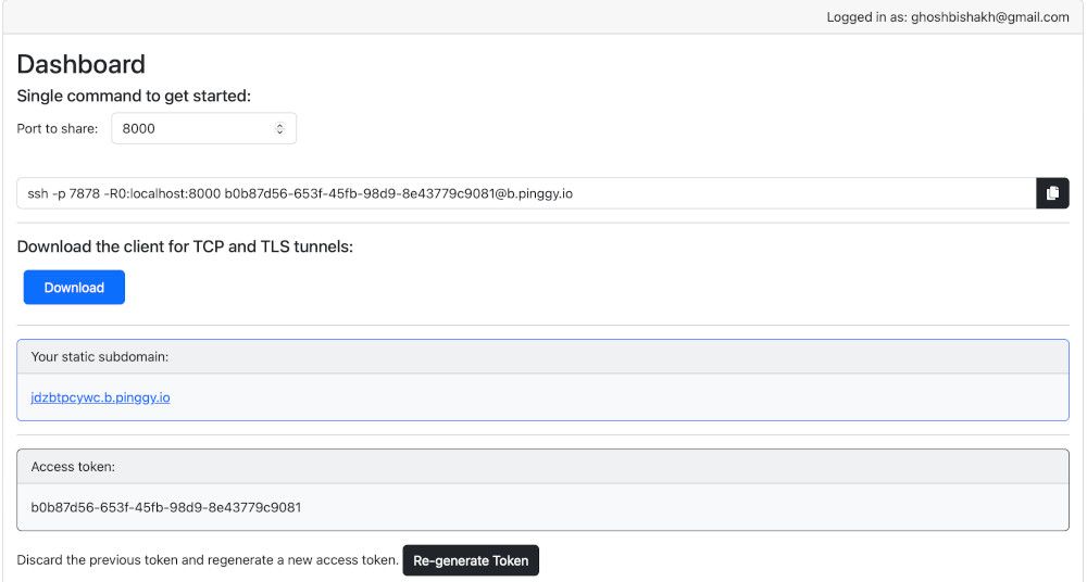 Pinggy: Public URLs for localhost without downloading any | BetaList