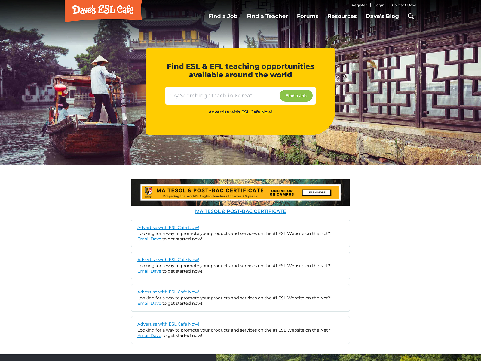 Dave's ESL Cafe - Job Board Review – Startup Jobs