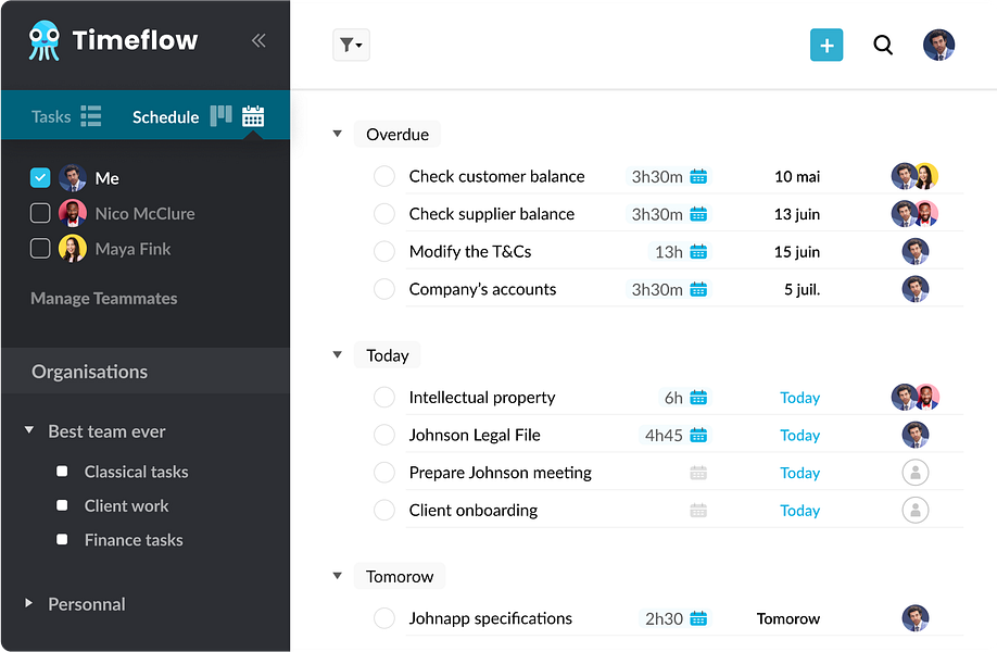 Timeflow: Enter your tasks, Timeflow will take care of your | BetaList