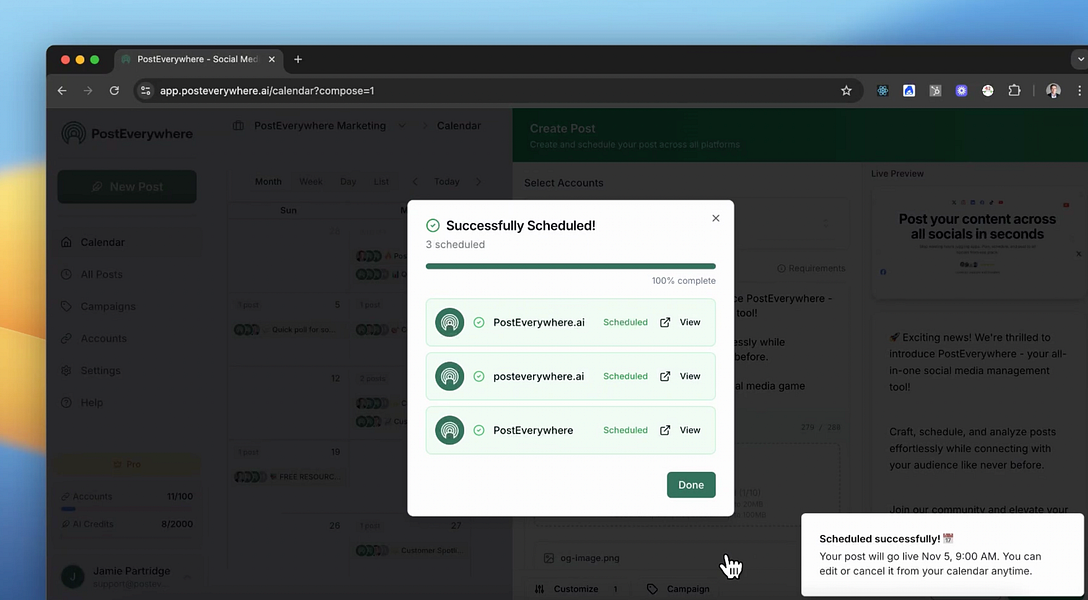 PostEverywhere.ai: Post your content across all socials in | BetaList