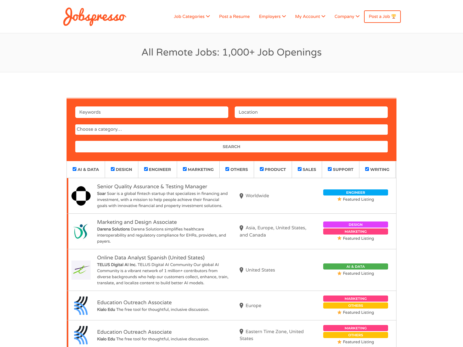 Jobspresso - Job Board Review – Startup Jobs