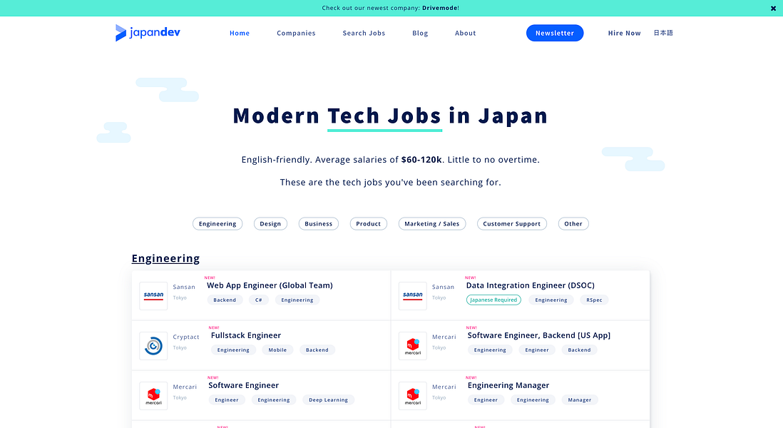 Japan Dev: Actually good tech jobs in Japan | BetaList