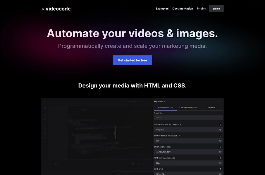 Videocode: Automate your videos & images | BetaList