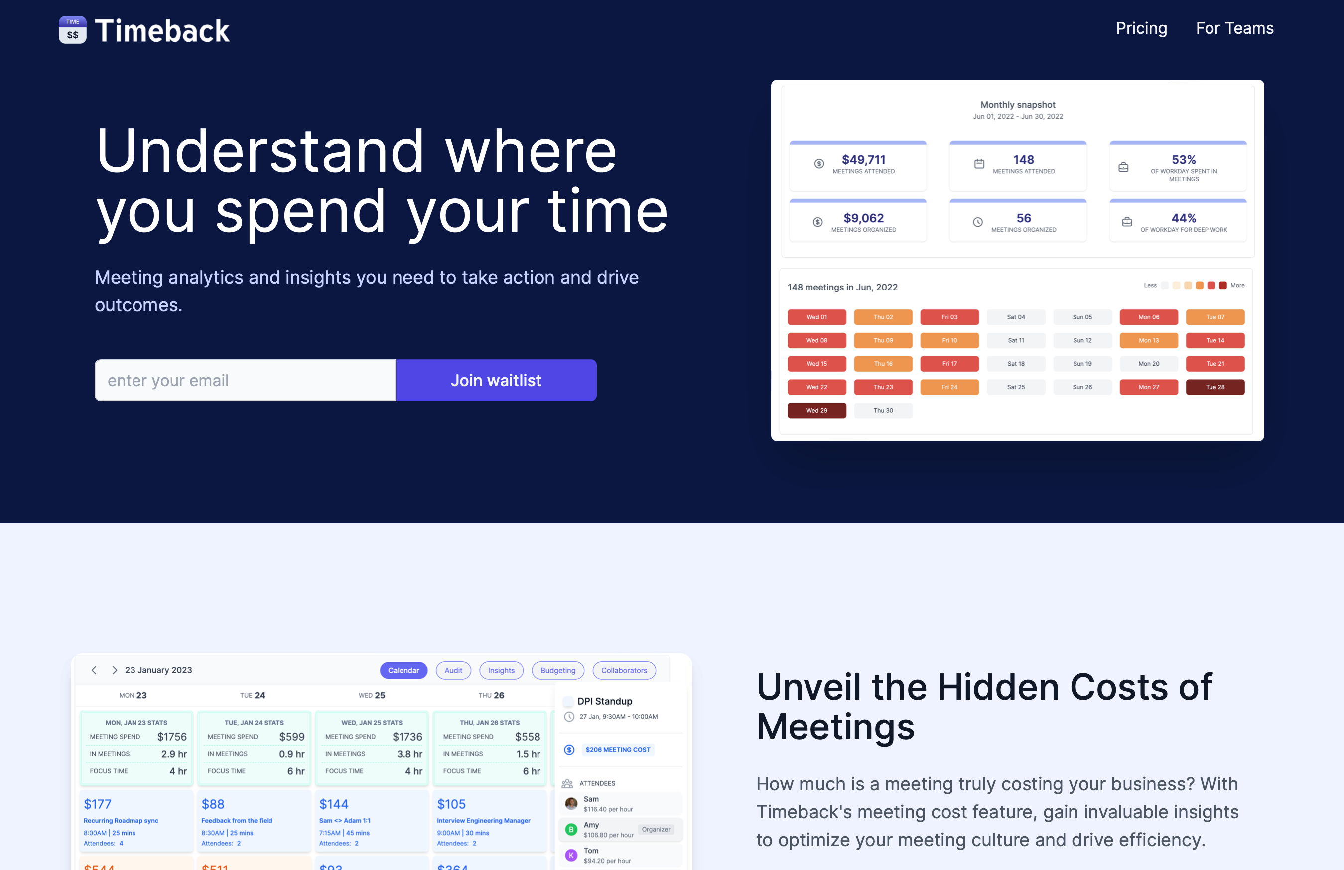 Timeback: Understand where you spend your meetings time | BetaList