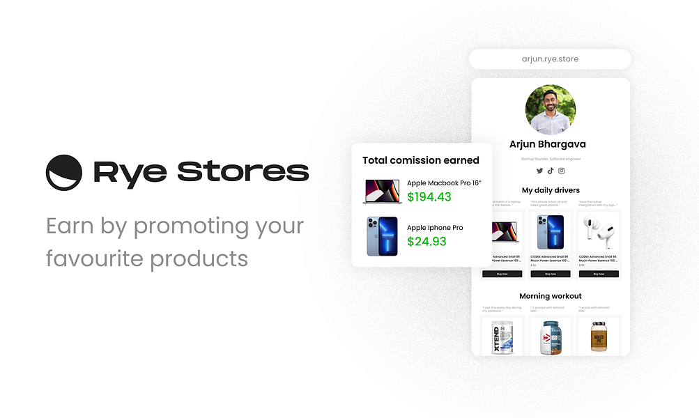 Rye Store Builder: Earn money by sharing your favorite | BetaList