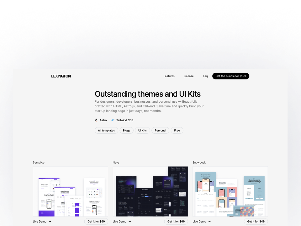 Lexington Themes: Web Themes and UI Kits | BetaList