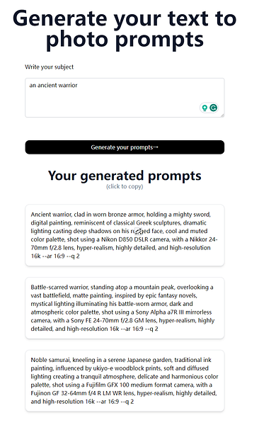 AI Prompt Generator: Text prompts generated by AI to | BetaList