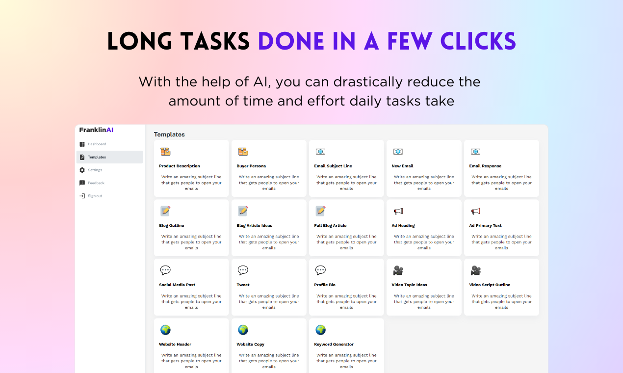 Franklin AI: Save 30 hours a month doing laborious tasks | BetaList