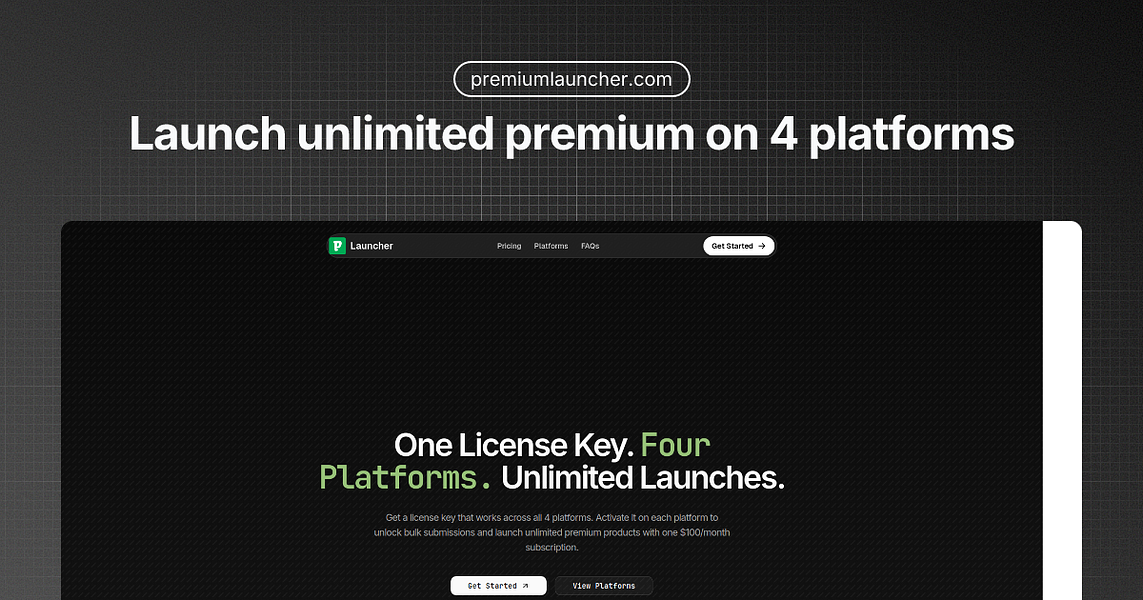 Premium Launcher: Launch on 4 platforms with one license | BetaList