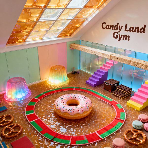 Room AI – Candy Land Home Gym Design Ideas