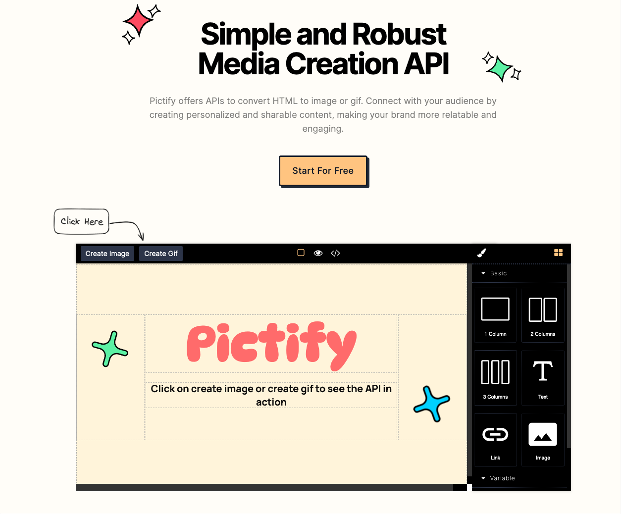 pictify.io: Fast and Reliable HTML to image and gif API | BetaList