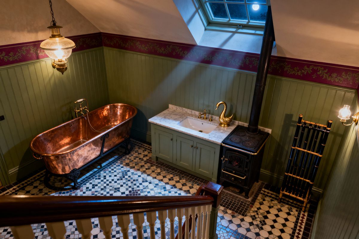 Room AI – Victorian Laundry Room with Copper Tub - Interior Design