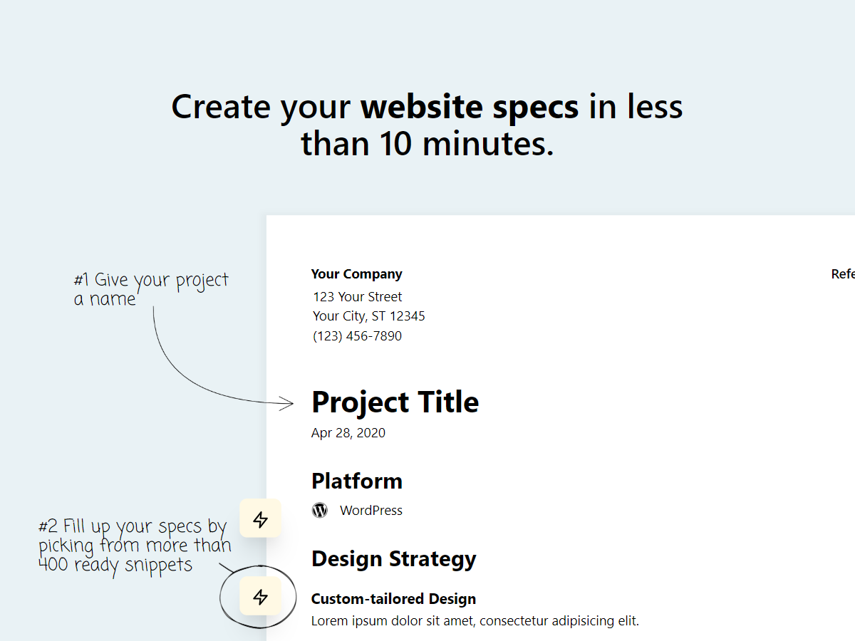 Specs Template: Create your web project specs in less than | BetaList