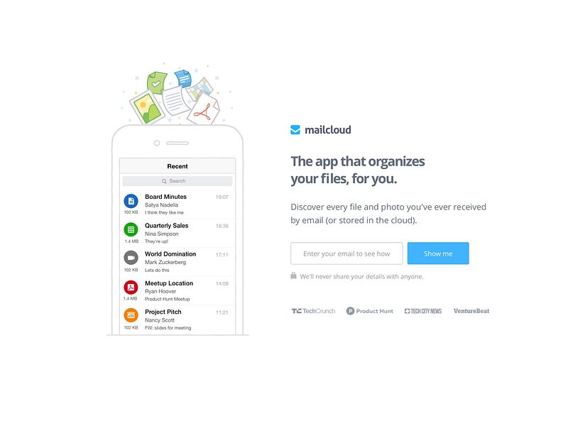 Mailcloud: The app that organizes your files, (for you) | BetaList