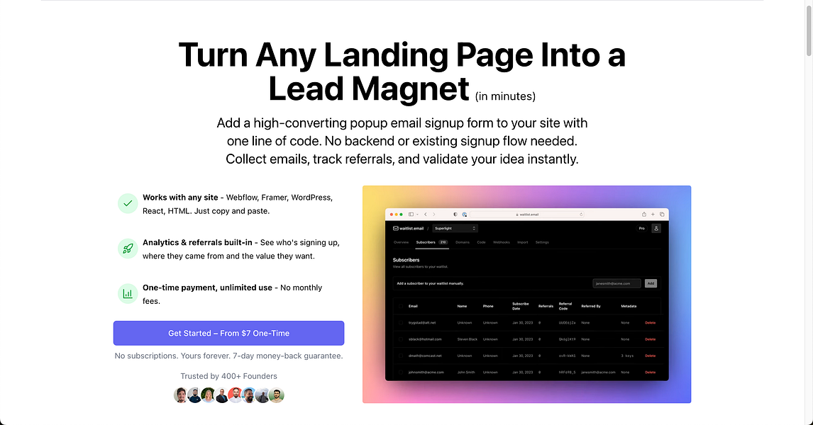 waitlist.email: Turn Any Landing Page Into a Lead Magnet | BetaList
