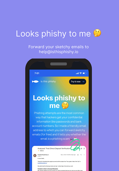 Is This Phishy: A friendly email address that tells you if | BetaList