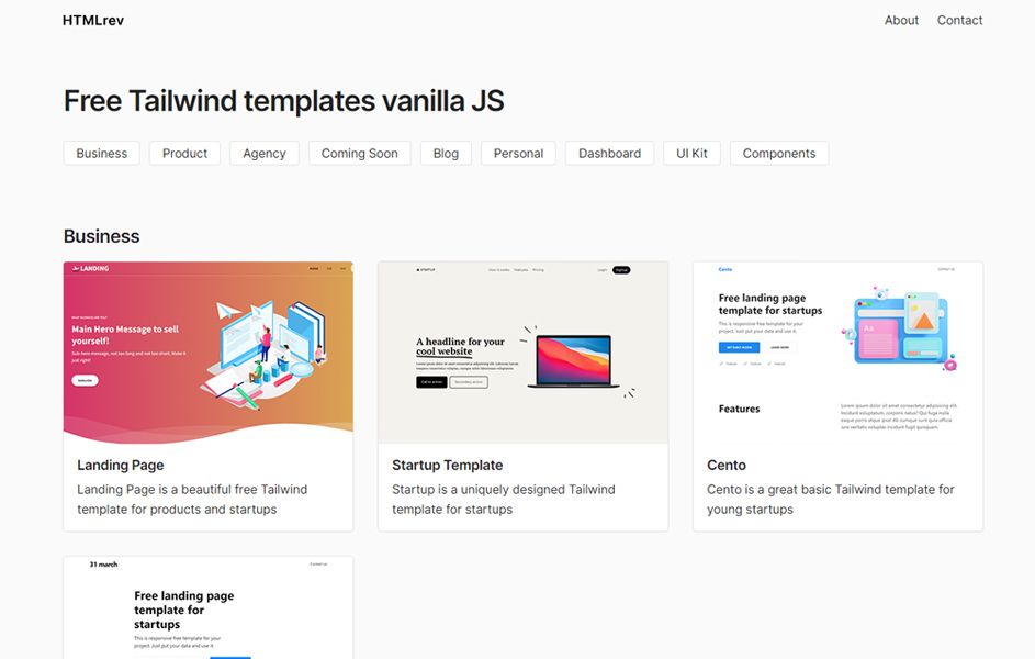 HTMLrev: free HTML, Bootstrap, Tailwind templates | BetaList
