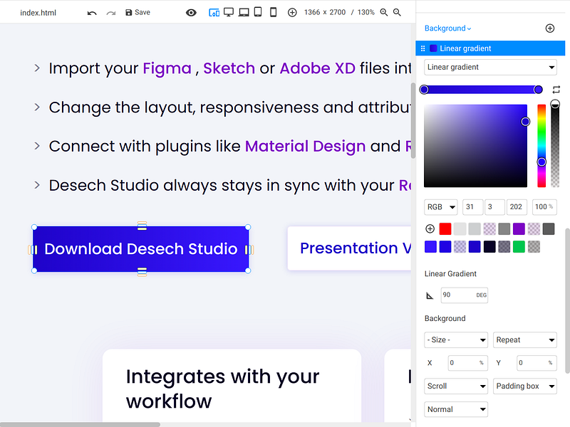 Desech Studio: Nocode visual html/css editor for web | BetaList