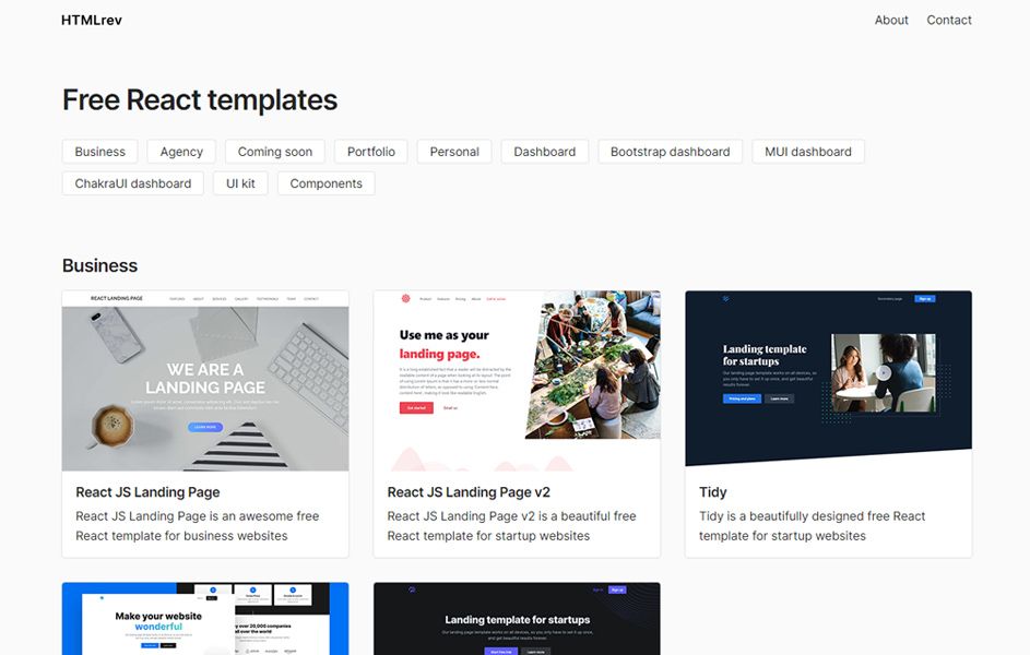 HTMLrev: free HTML, Bootstrap, Tailwind templates | BetaList