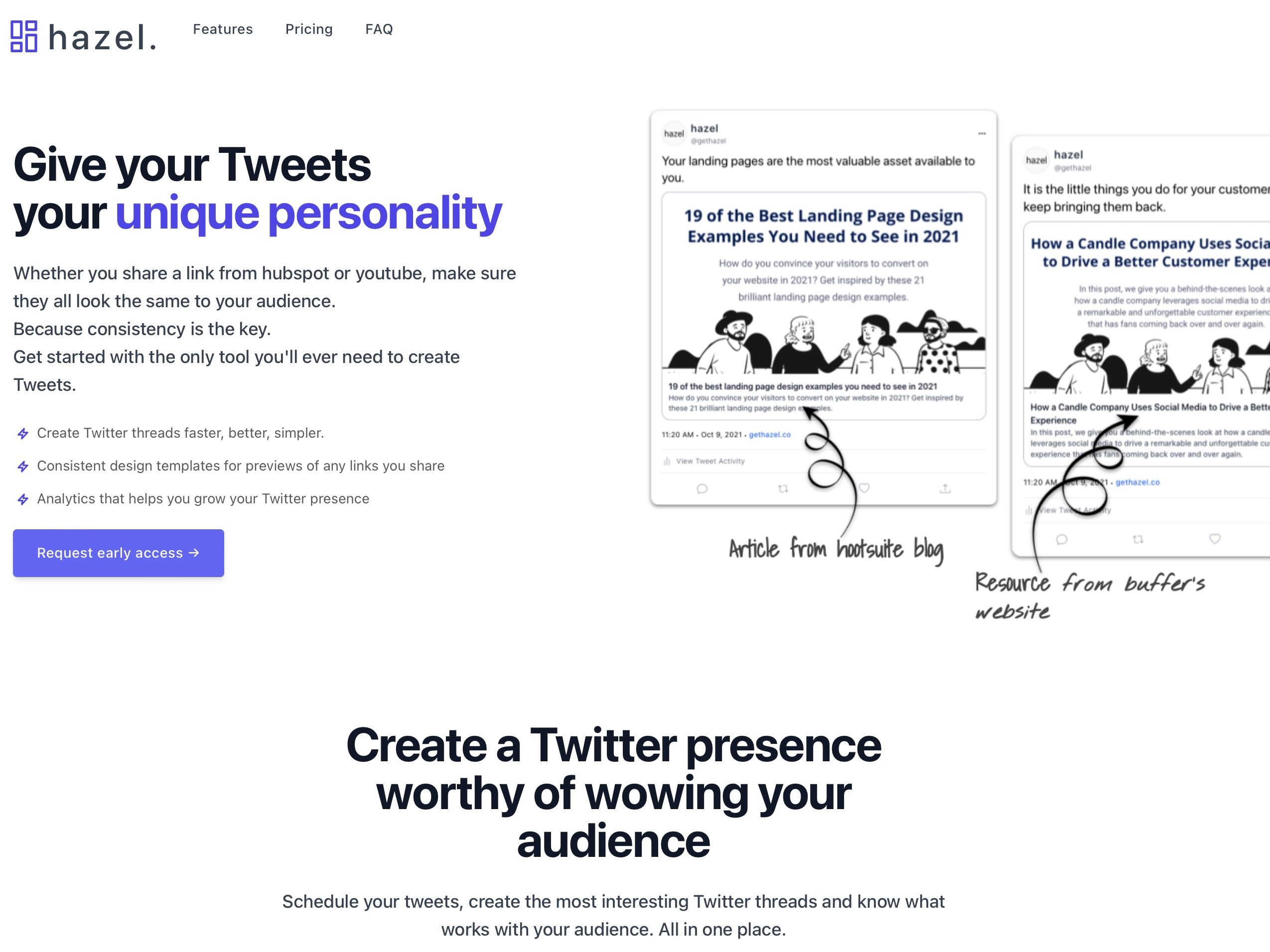 Hazel: Twitter content management platform for creators | BetaList
