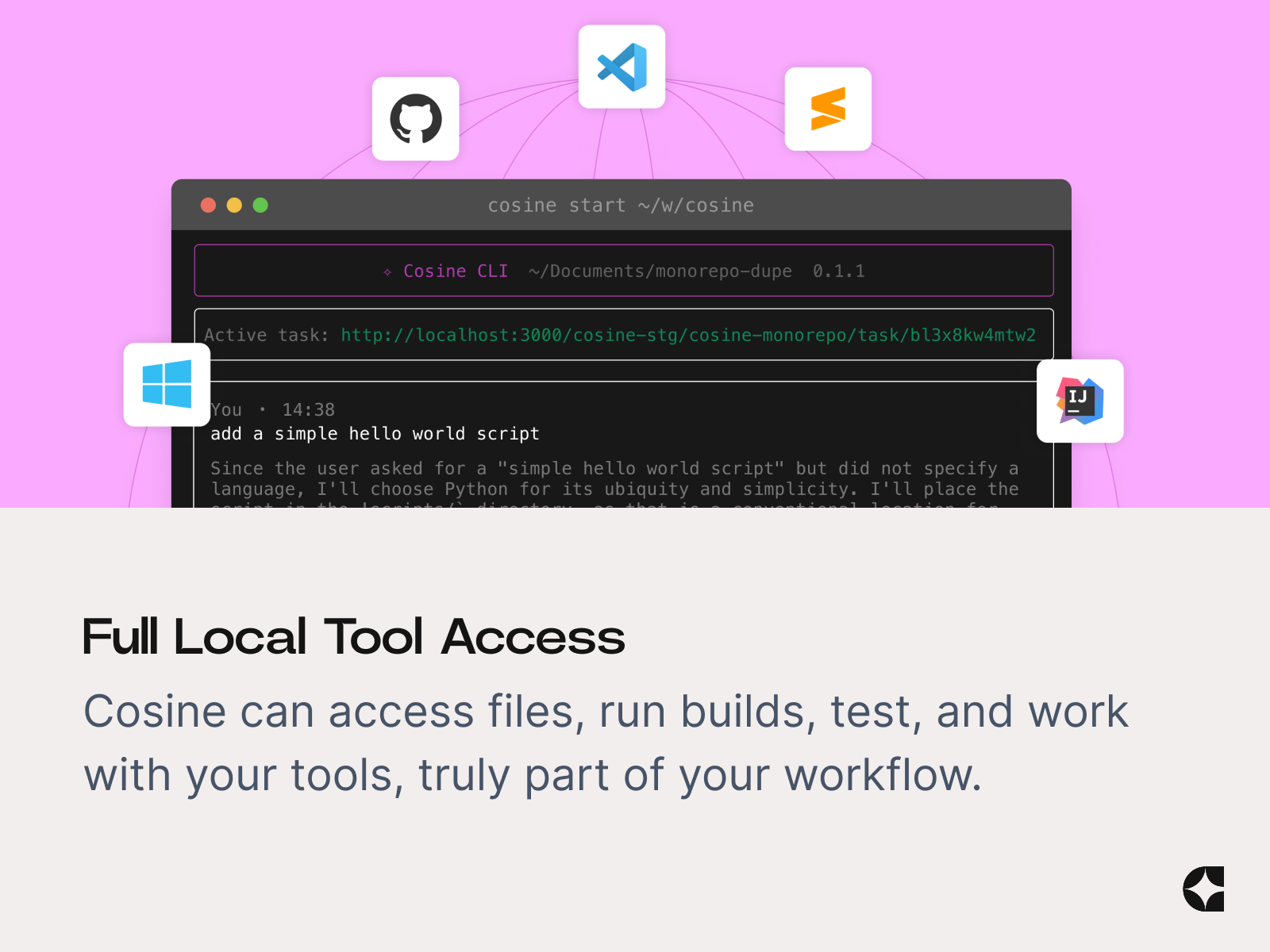 Cosine CLI: Cosine CLI - AI pair programming directly in | BetaList