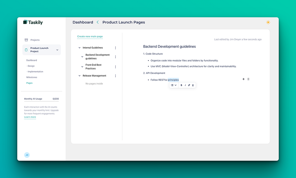 Taskily: Task management tool with a goal to perfectly | BetaList