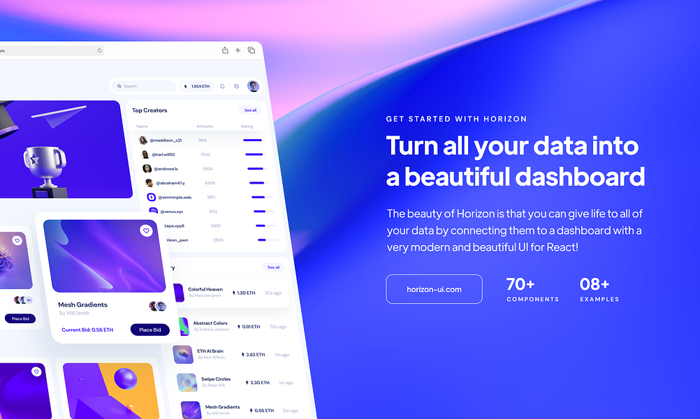 Horizon UI: Trendiest free open-source admin template for | BetaList