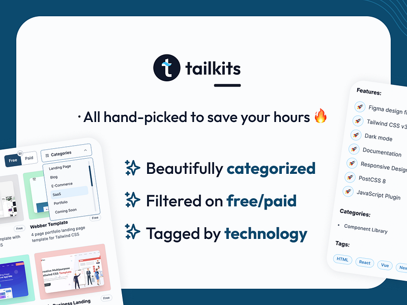 Tailkits Tailwind Css Directory Pre Built Templates Ui Betalist