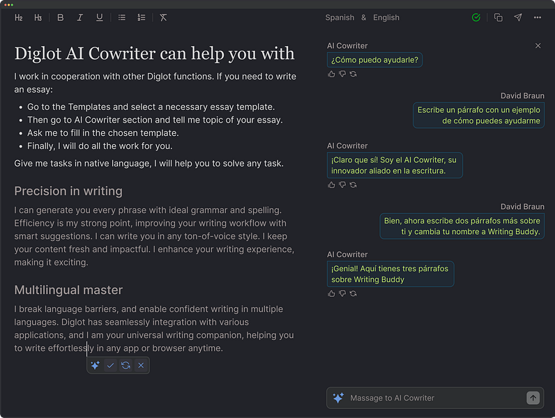 diglot.ai: All-in-one AI App for fluent English writing | BetaList