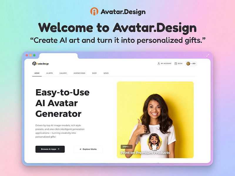 Avatar.Design: Create AI-styled avatars and print them on | BetaList