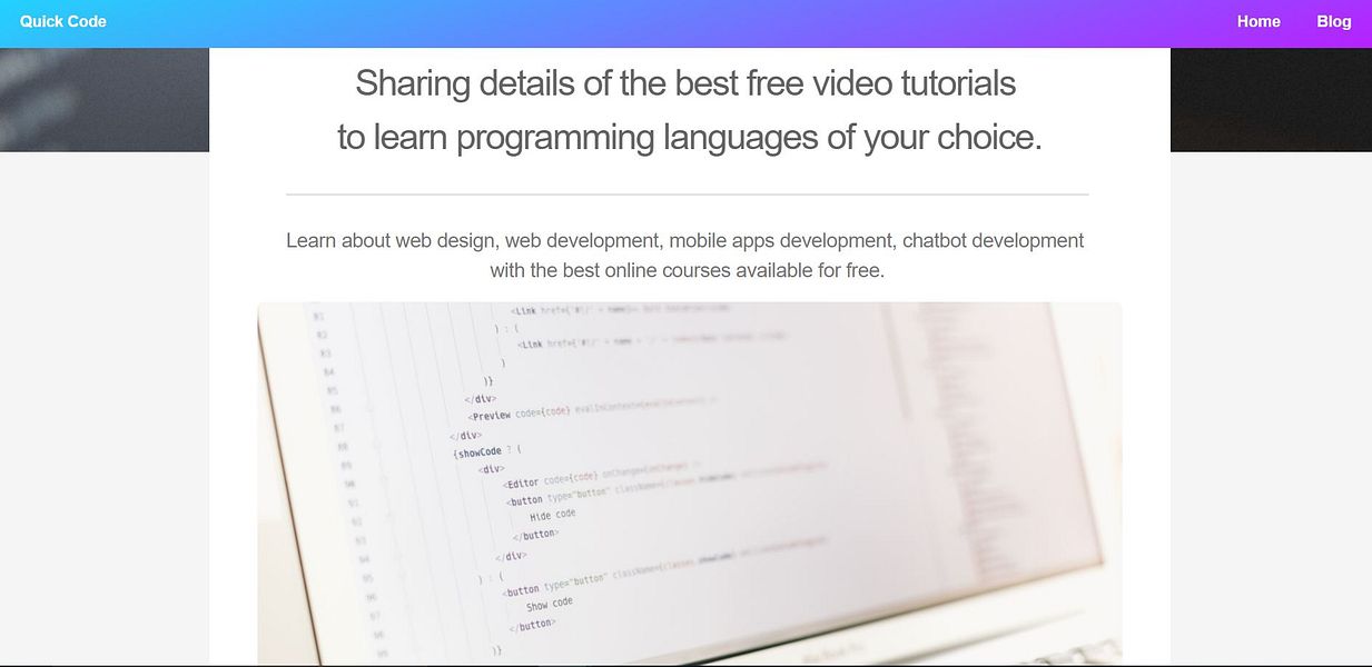 Quick Code: A list of free courses to learn any programming | BetaList
