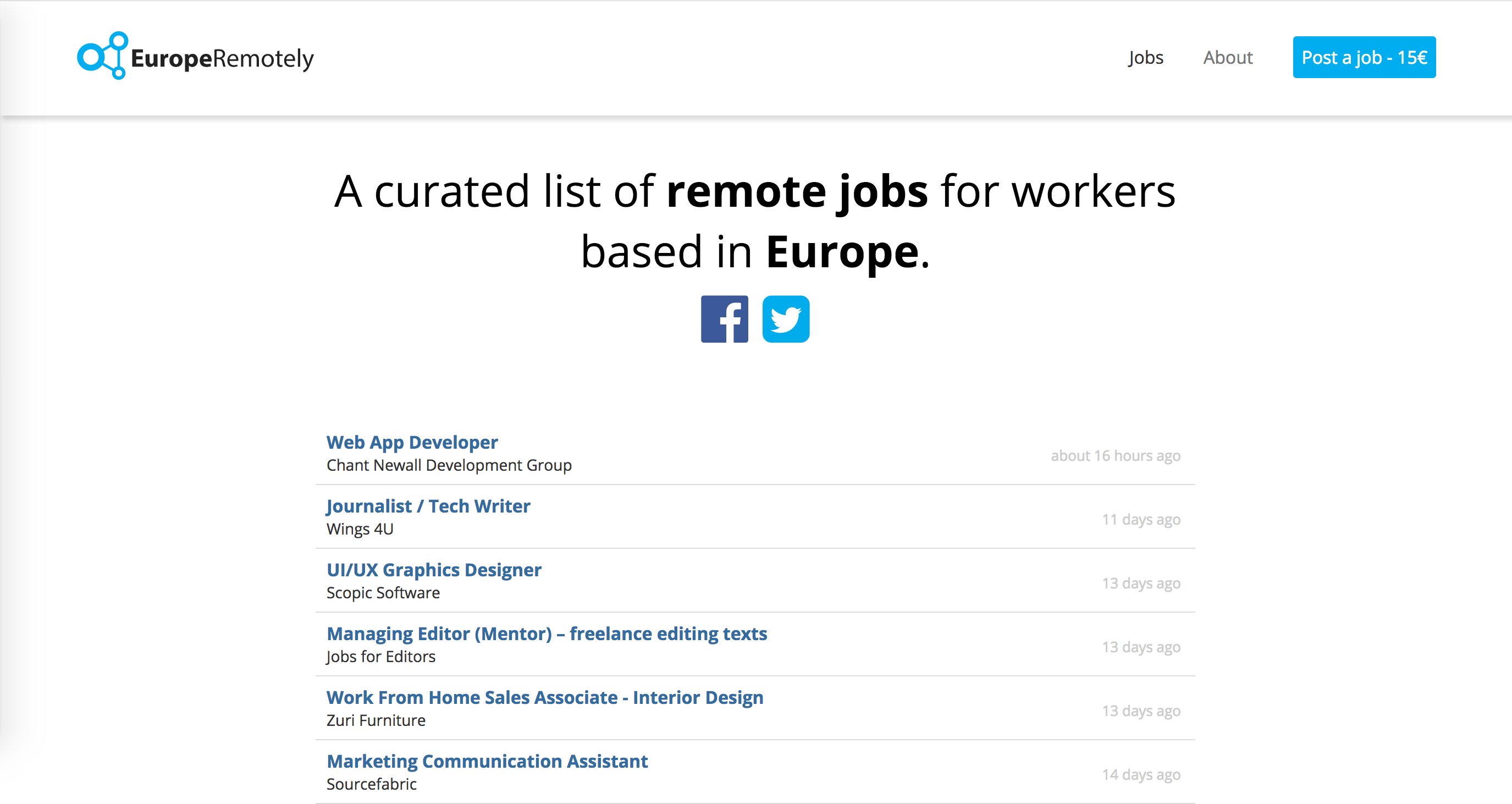 Europe Remotely: A curated list of remote jobs for workers | BetaList