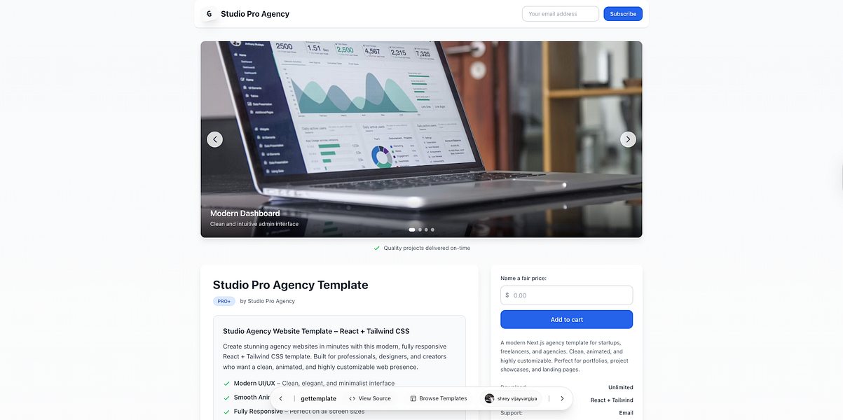 gettemplate: React, Nextjs, Vite templates to quickly build | BetaList