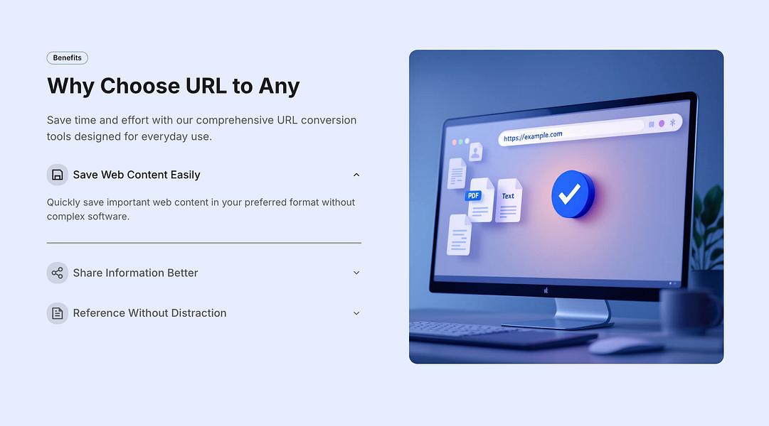 URL to Any: An All-in-One Web Content Conversion Tool | BetaList