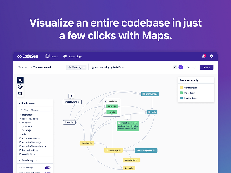 CodeSee Maps: Visualize code for faster onboarding, | BetaList