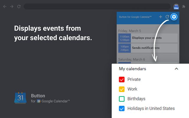 Button for Google Calendar™: Chrome extension for a quick | BetaList