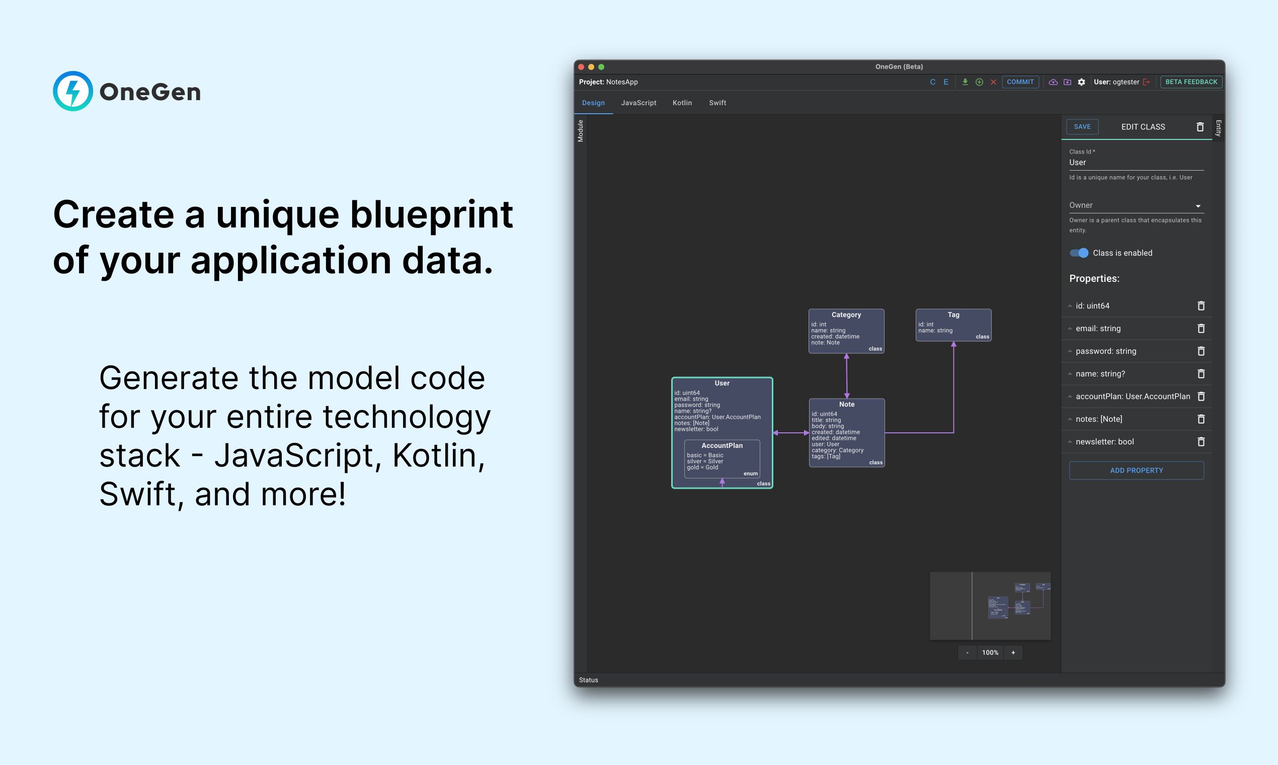 OneGen: Data modeling meets code generation | BetaList
