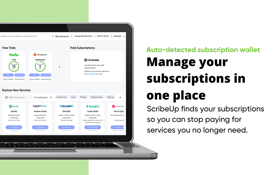ScribeUp: Never get caught with an unwanted subscription | BetaList