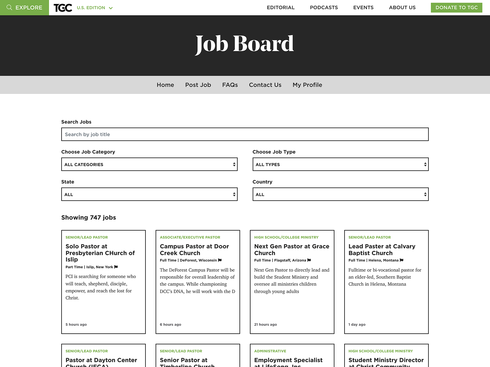 Gospel Coalition Job Board