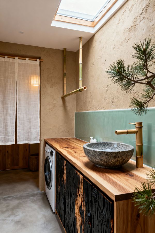 Room AI – Japanese Zen Laundry Room Design Ideas