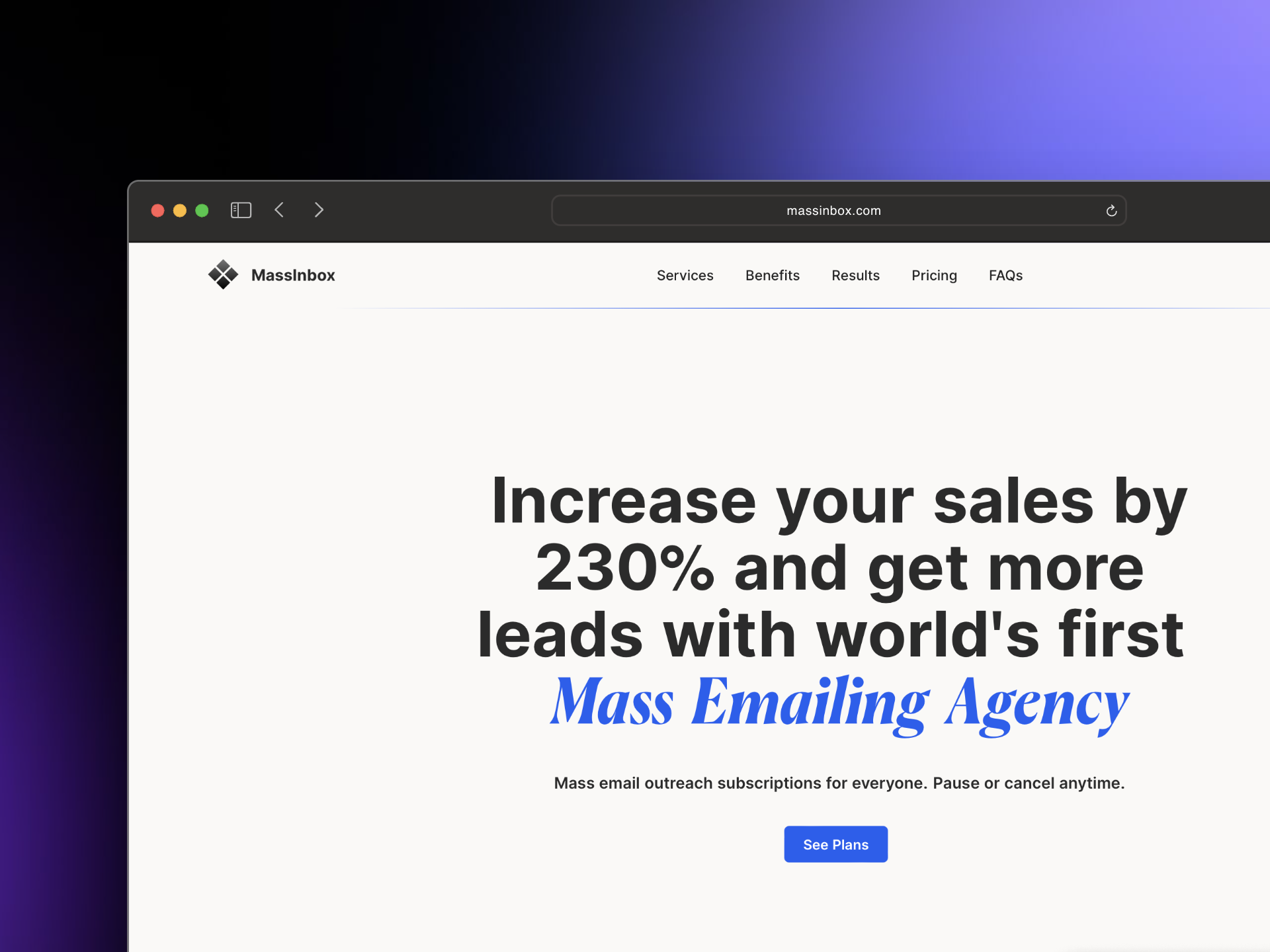 MassInbox: Mass Cold Emailing as a subscription | BetaList