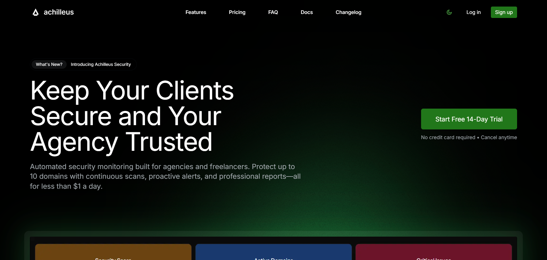 achilleus: Website security monitoring built for web | BetaList