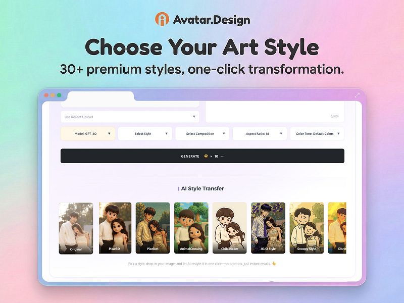 Avatar.Design: Create AI-styled avatars and print them on | BetaList
