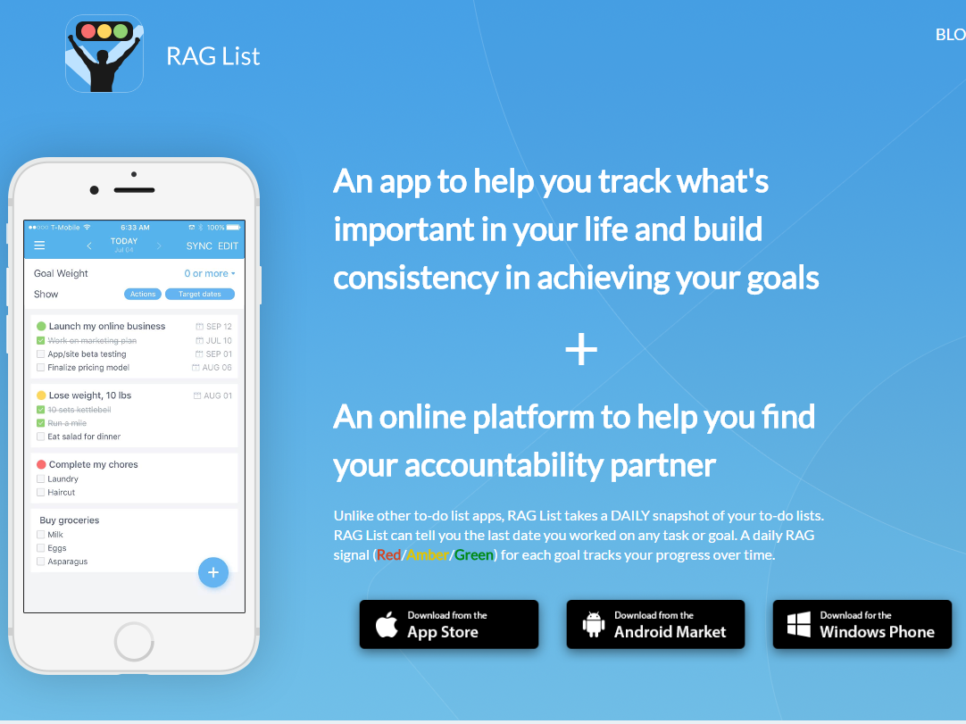 RAG List: Build consistency in achieving your goals and | BetaList