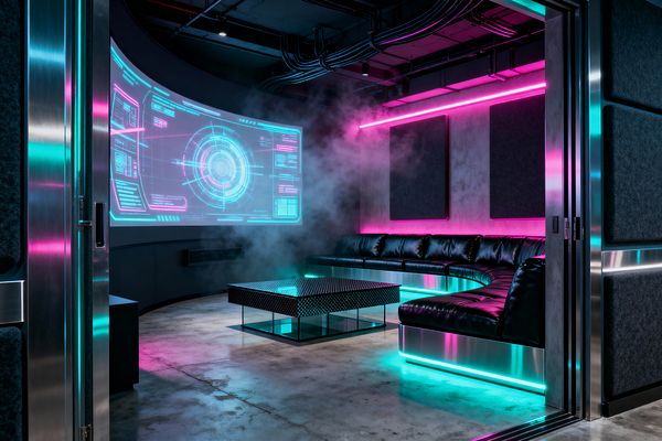 Room AI – Cyberpunk Media Room Design Ideas