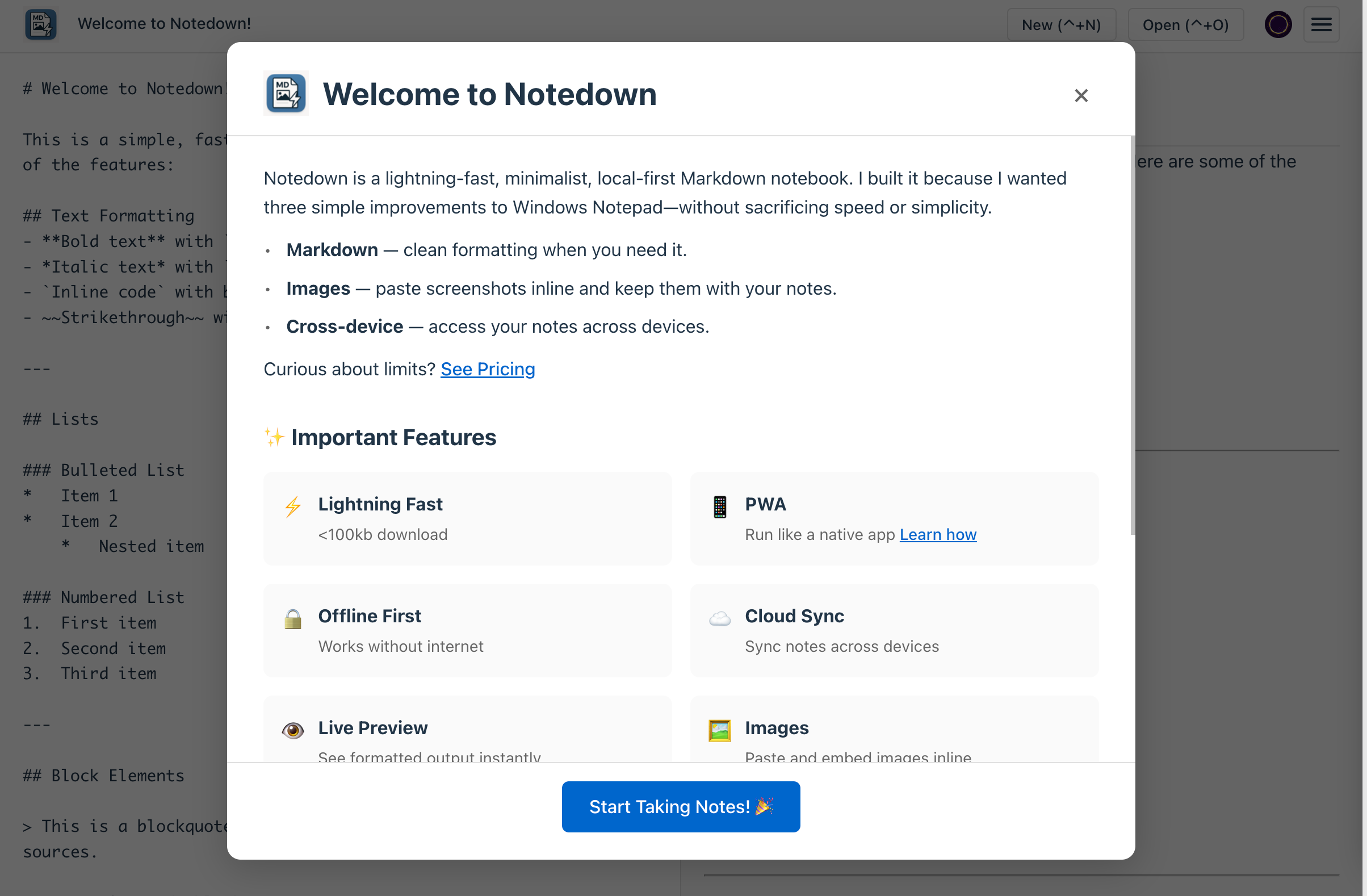 Notedown: Windows Notepad with markdown, images, | BetaList