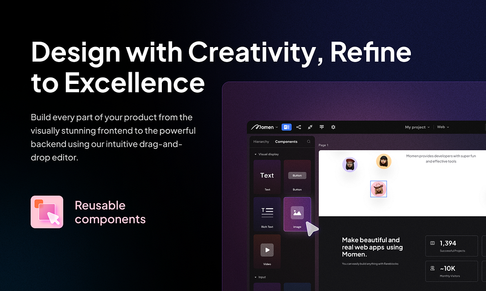 Momen: Build powerful web apps with no code, assisted by AI | BetaList